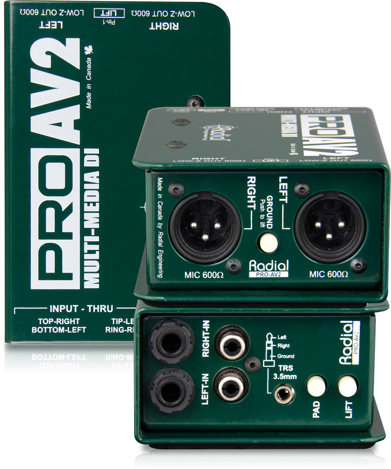 Radial Engineering ProAV2 Stereo Multimedia Direct Box – Woodsy's Music